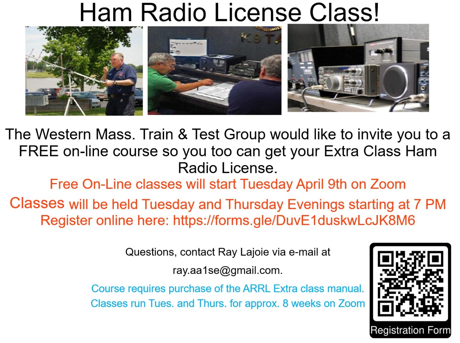 Free Extra License Class - Western Massachusetts ARRL